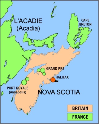 Expulsion Of The Acadians Map
