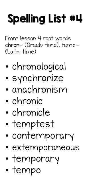 Word Work #4- Chron- and Temp- Words | Welcome to Bass's Class!