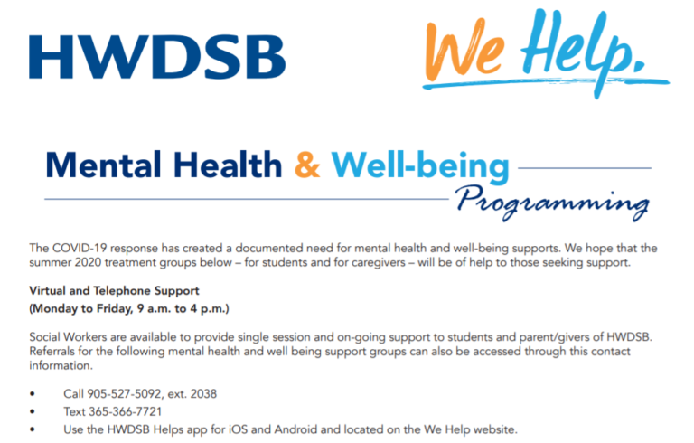 HWDSB We Help – Class 1C Billy Green