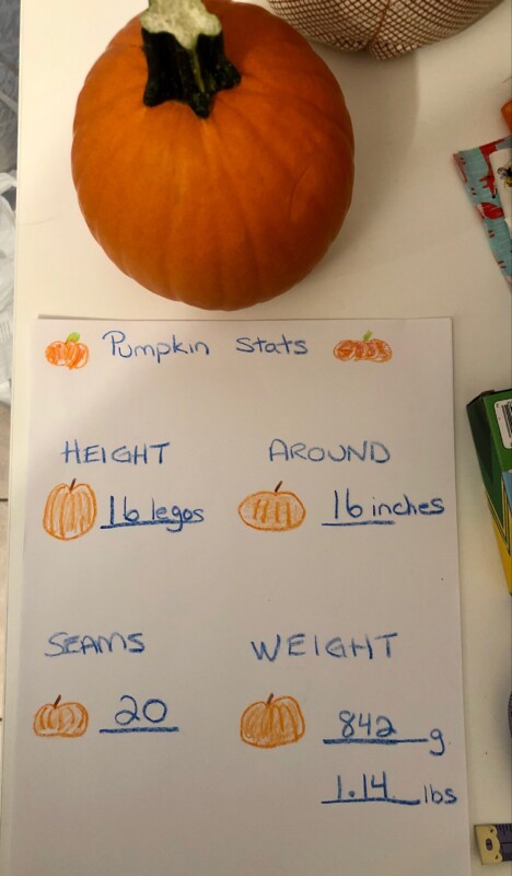 Pumpkin measurement – Crayons and iPads