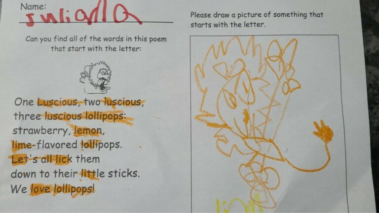 Letter L Poem – Crayons and iPads