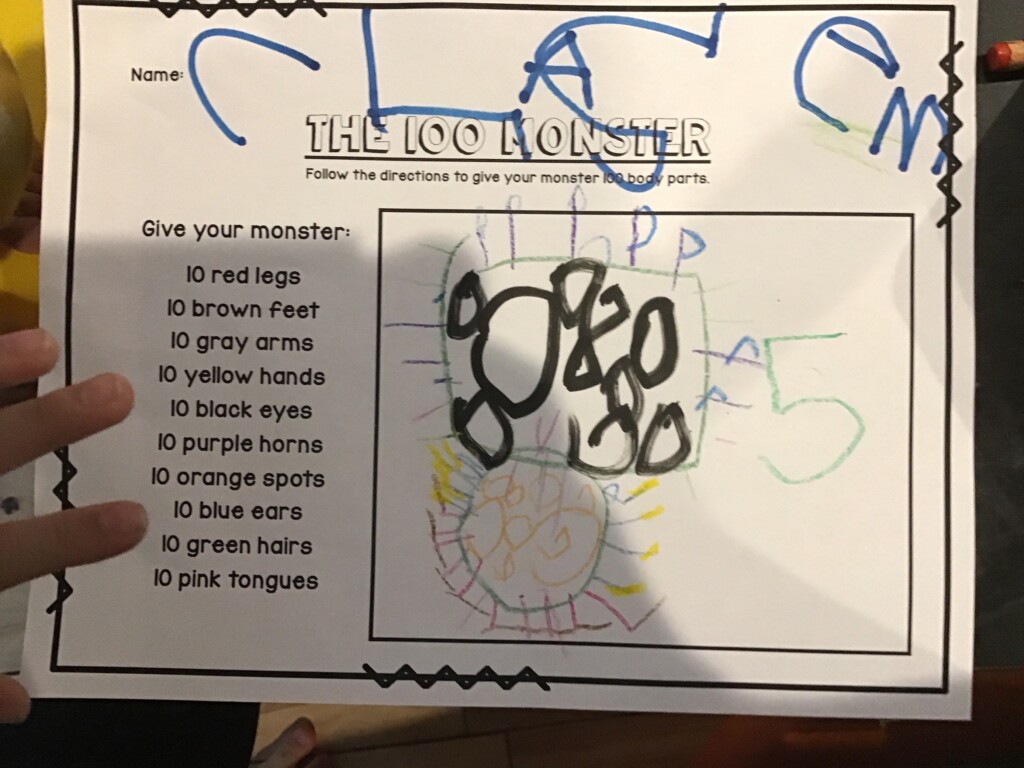The 100 Monster – Crayons and iPads