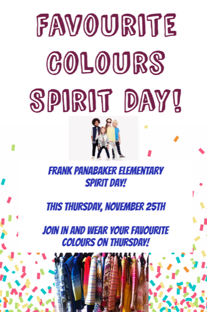 Spirit Day Thursday – wear your favourite colour! – La classe de Mme ...