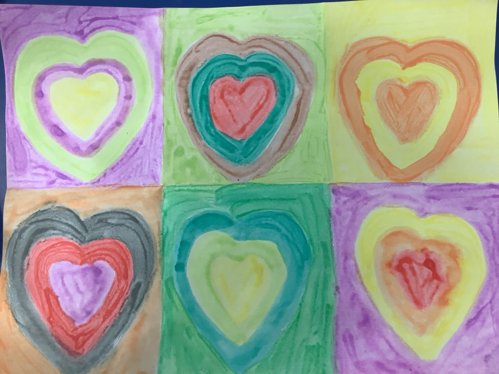 Art-Painted hearts in the style of Kandinsky – La classe de Mme Zess ...