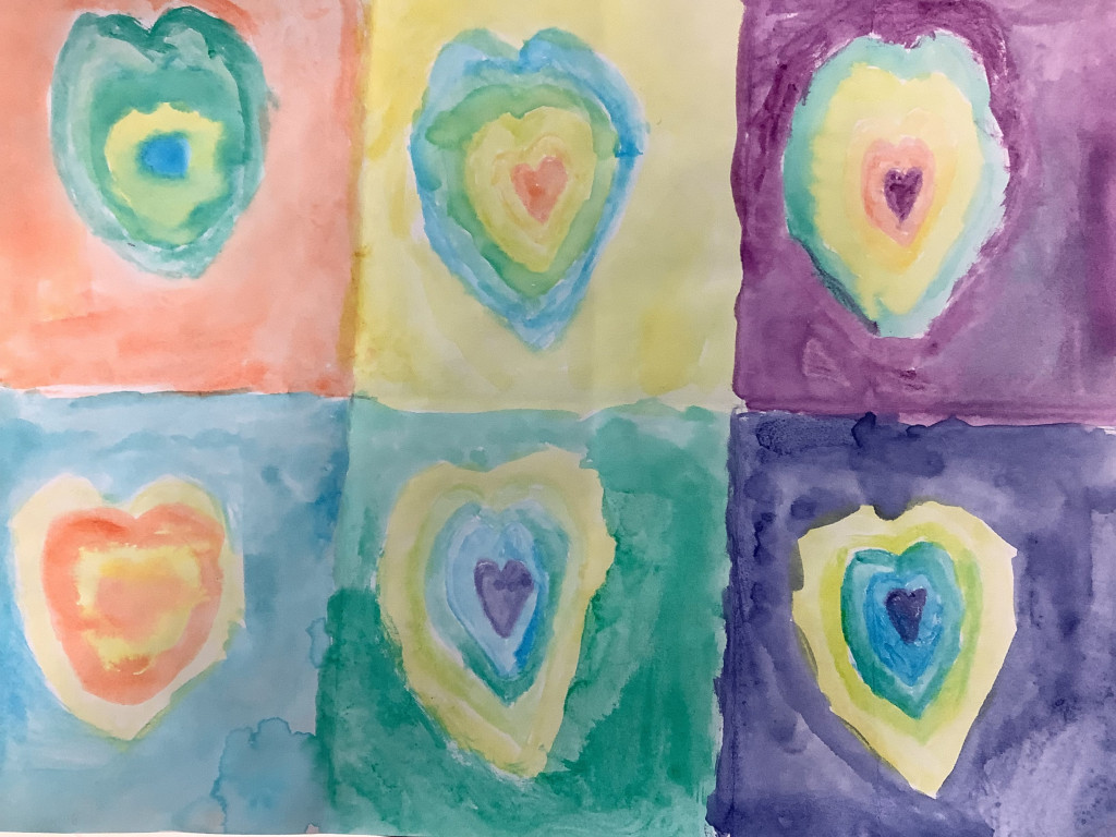 Art-Painted hearts in the style of Kandinsky – La classe de Mme Zess ...