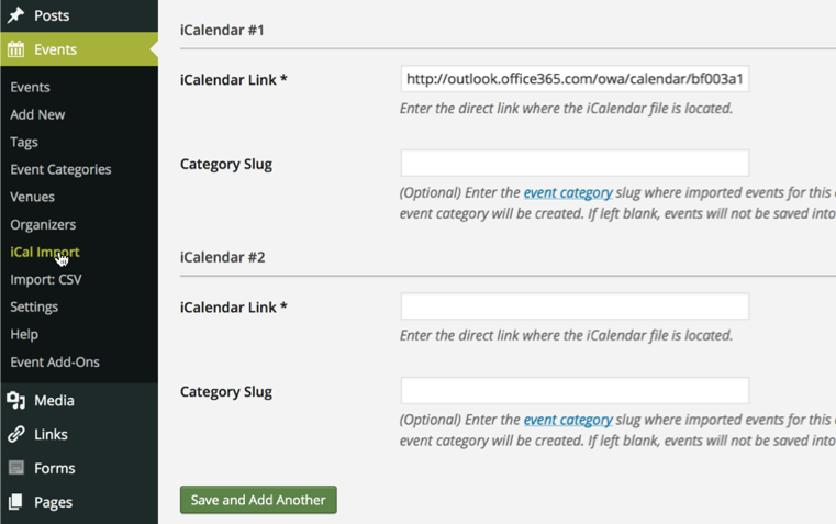Connect an Outlook (.ics) Calendar to The Events Calendar – Support