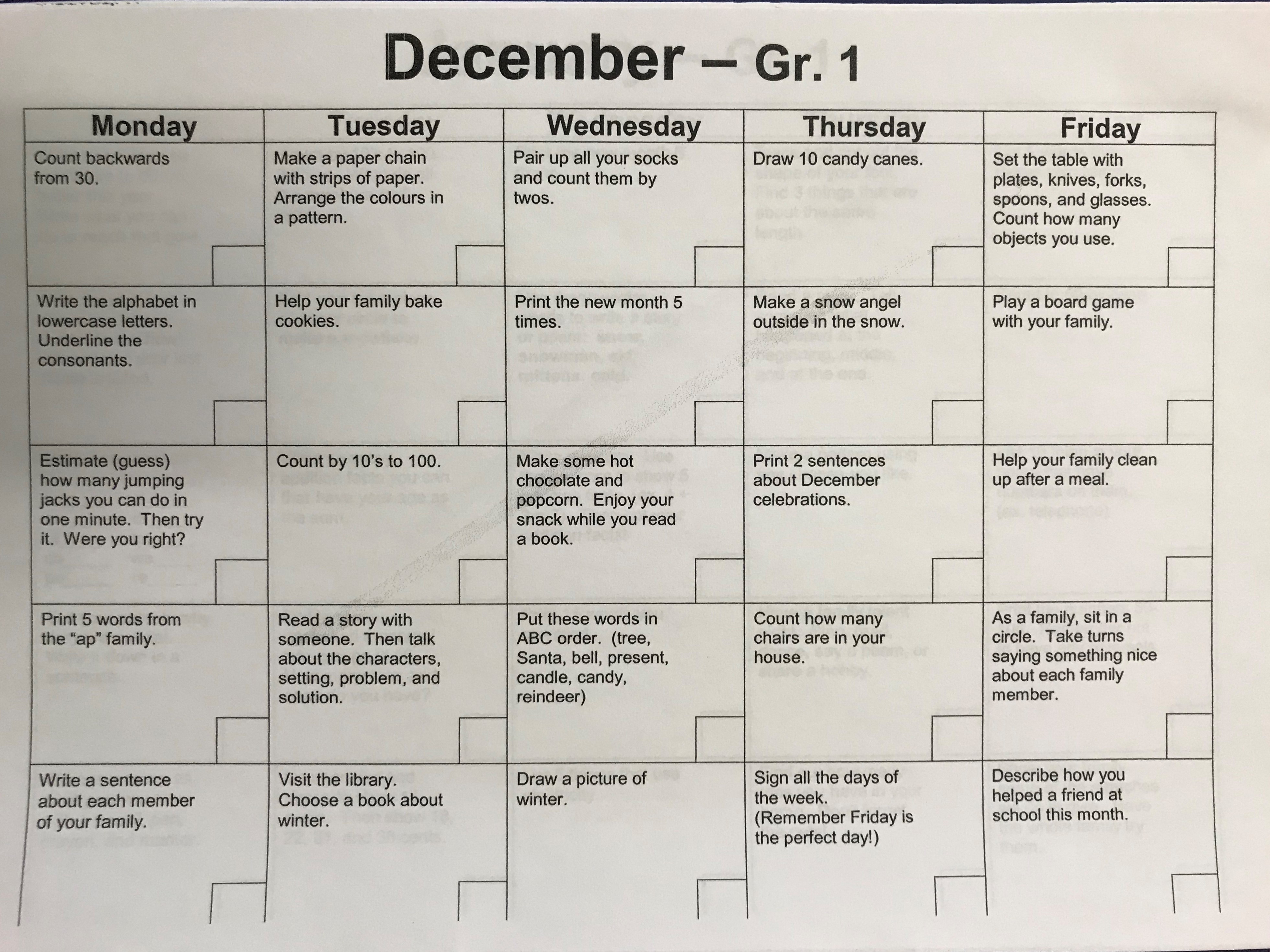 Activity Calendars | Welcome to 131
