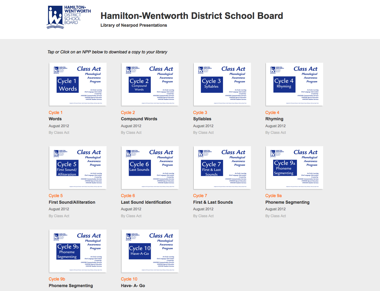 New Access for Class Act Modules – Learning