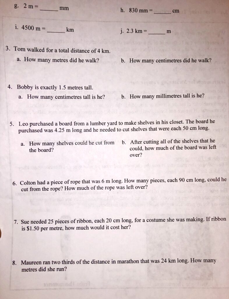 Metric Conversion Practice Day 3: moving decimals to right or left ...
