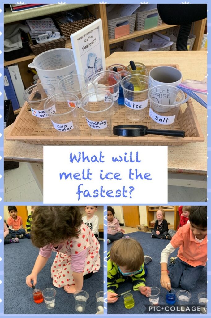 Experiment: What will melt ice? – Kindergarten Corner