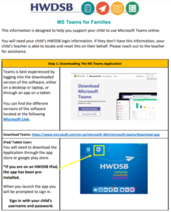 A Parent’s Guide to Using MS Teams. – Learning Services HWDSB