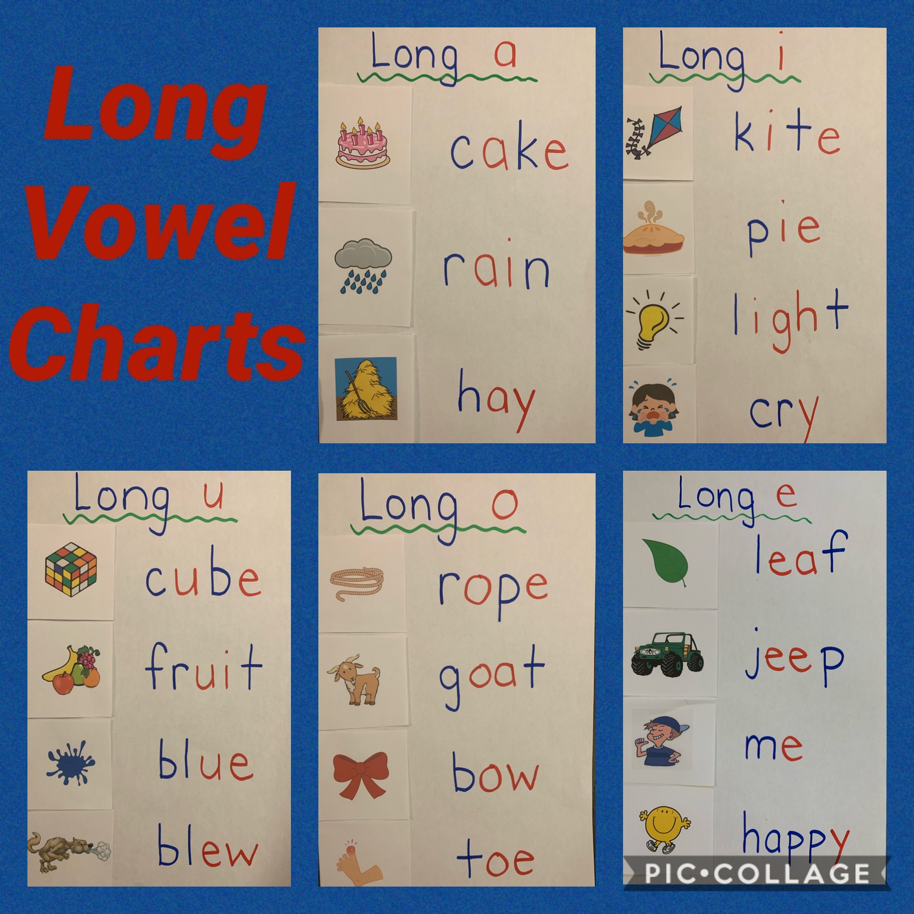 Long Vowels Charts – Mrs. DiCecca's Grade 1 Class