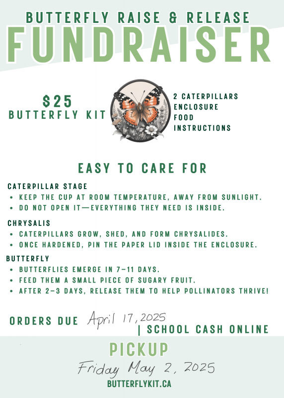 Butterfly Fundraiser: Due April 17th – La classe des 5e