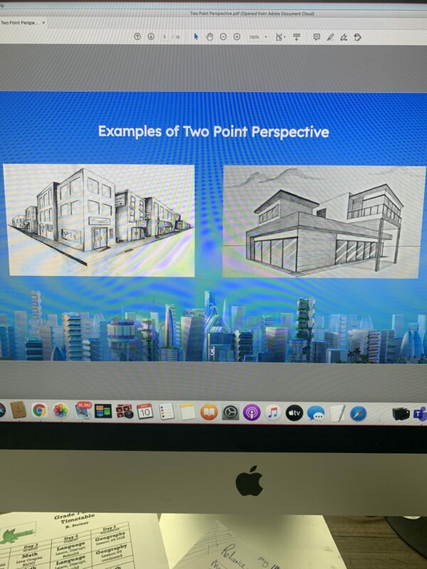 2 line perspective art – Steiner Grade 7A Homeroom