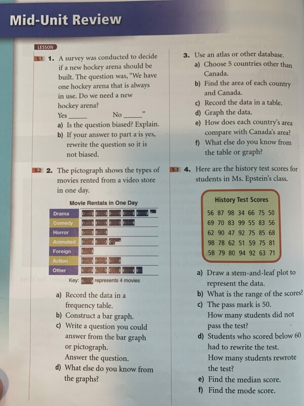 Math Mid-Unit Review – Steiner Grade 7A Homeroom